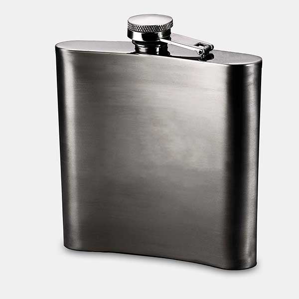 Gunmetal Engraved Flask