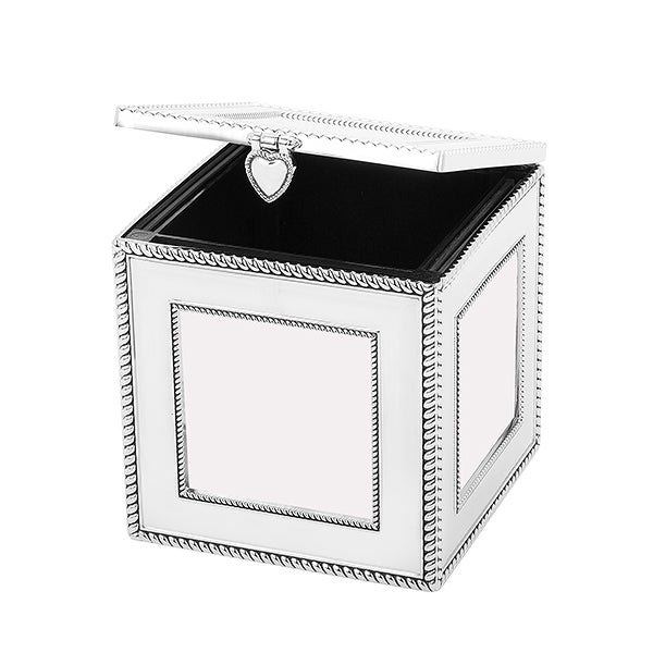 Engraved Silver Cube Frame and Keepsake Box