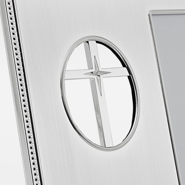 Engraved Beaded Cross Frame