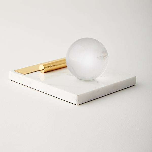 Engraved White Marble Phone Stand