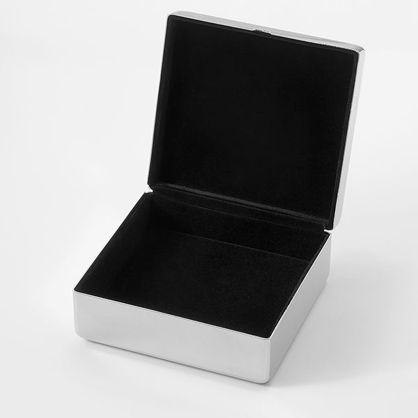Engraved Silver Stepped Edge Jewelry Box