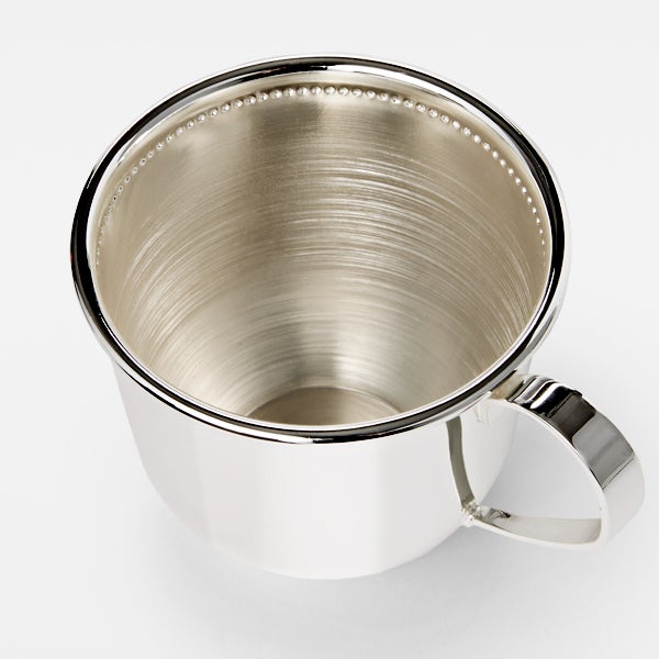 Engraved Silver Beaded Baby Cup