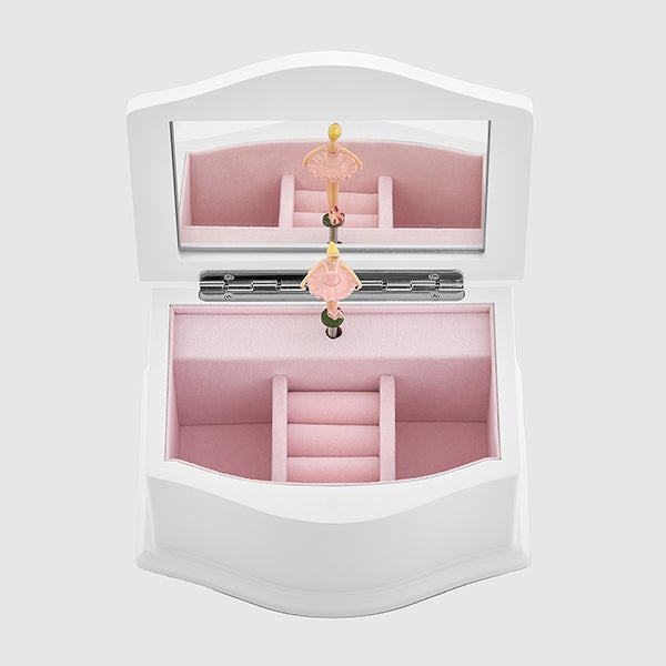 Engraved White Ballerina Jewelry Box