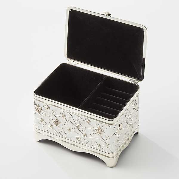 Engraved Silver Star Jewelry Box