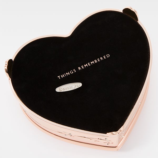Engraved Rose Gold Heart & Vines Musical