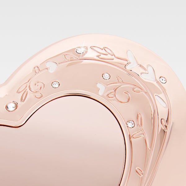 Engraved Rose Gold Heart & Vines Musical