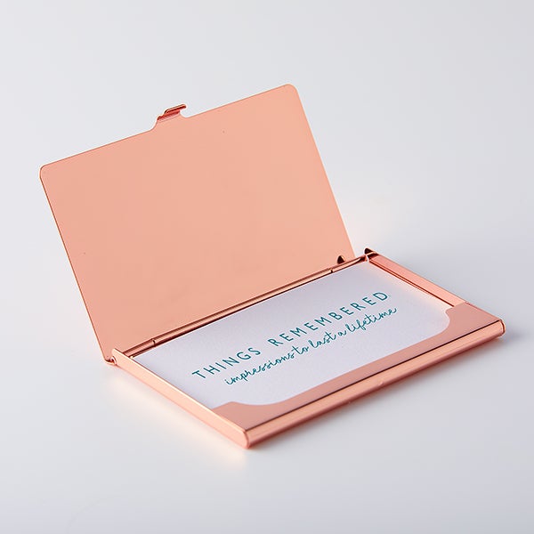 Engraved Rose Gold Card Case