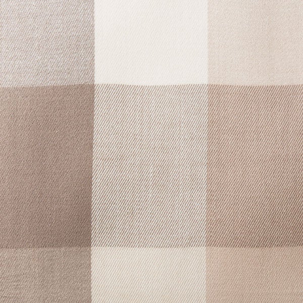 Kittenish Embroidered Soft Fringe Scarf in Neutral Plaid