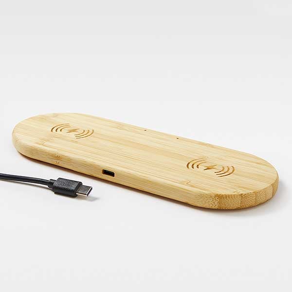 Engraved 2 in 1 Bamboo Charging Pad