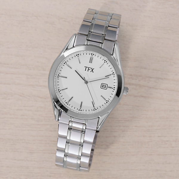 Men's Engraved Silver Watch - TFX By Bulova