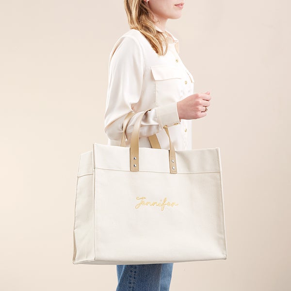 Kittenish Write Your Own Embroidered Canvas Tote Bag