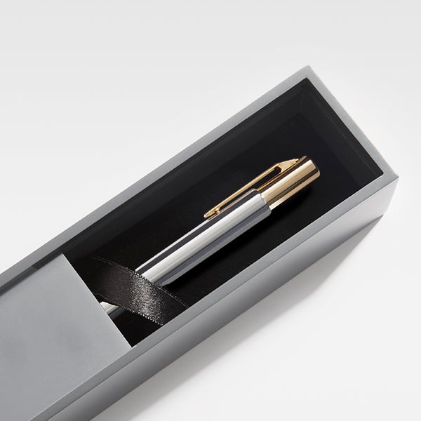 Engraved Silver & Gold Ballpoint Pen and Box