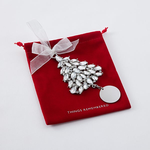 Engraved Jeweled Tree Ornament