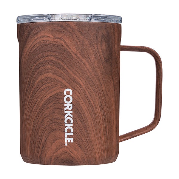 Engraved Corkcicle Monogram 16oz Insulated Mug in Walnut