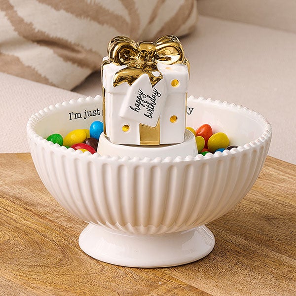 Ceramic Birthday Present Light Up Sitter