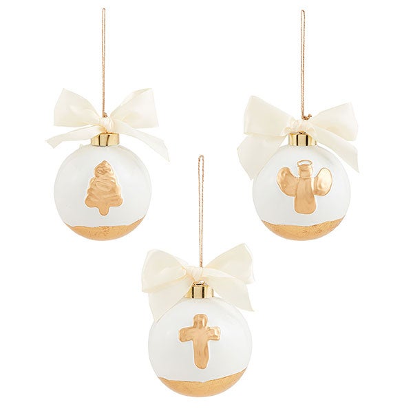 Gold Tree Hand-Painted Ball Ornament