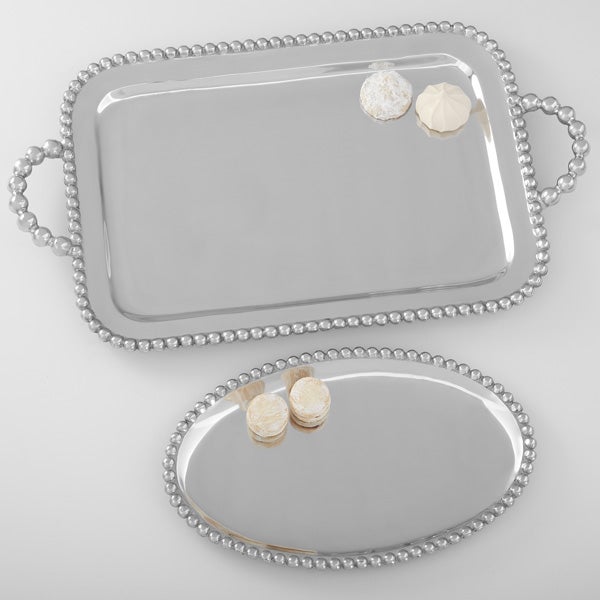 Personalized Mariposa® String of Pearls Family Oval Serving Tray
